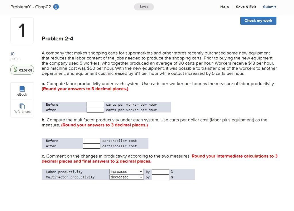 Solved A company that makes shopping carts for supermarkets | Chegg.com