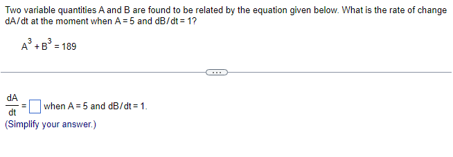 Solved Two variable quantities A and B are found to be | Chegg.com