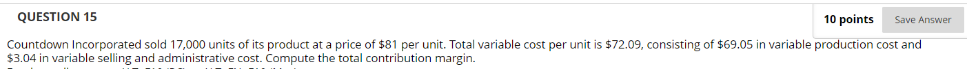 Solved QUESTION 15 10 points Save Answer Countdown | Chegg.com