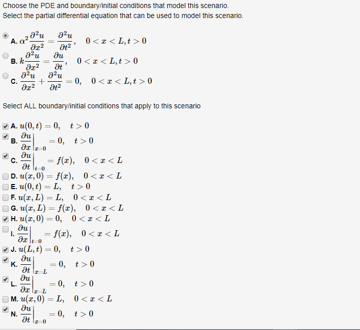 Solved Choose the PDE and boundary/initial conditions that | Chegg.com