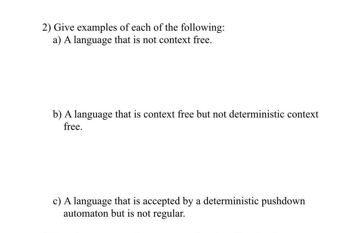 Solved 2) Give examples of each of the following: a) A | Chegg.com