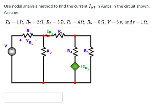 Solved Use nodal analysis method to find the current IR3 in | Chegg.com