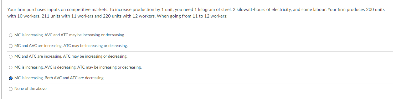 Solved with 10 workers, 211 units with 11 workers and 220 | Chegg.com