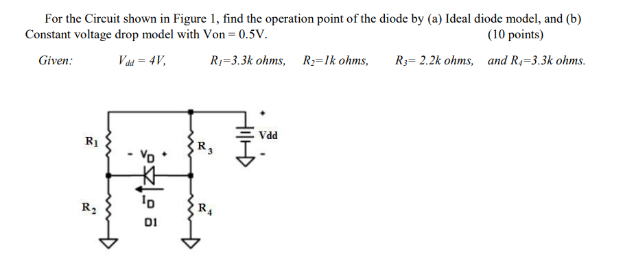 Solved For the Circuit shown in Figure 1, find the operation | Chegg.com