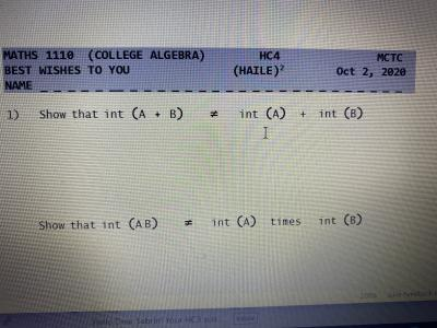 Solved MATHS 1110 (COLLEGE ALGEBRA) BEST WISHES TO YOU NAME | Chegg.com