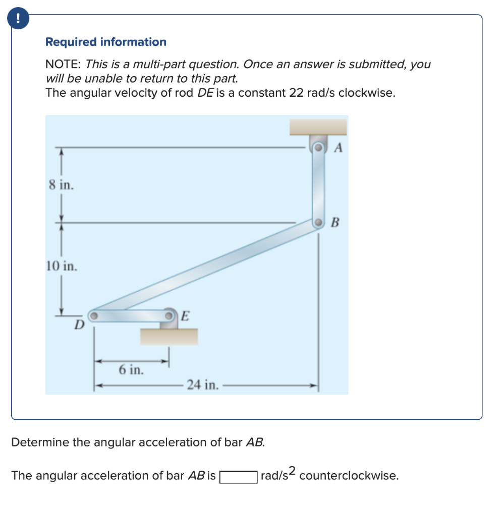 Solved ! Required information NOTE: This is a multi-part | Chegg.com
