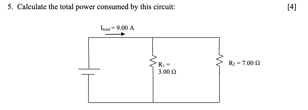 Solved 5. Calculate the total power consumed by this | Chegg.com