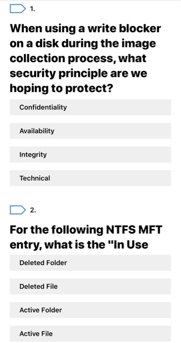 Solved 1. When using a write blocker on a disk during the | Chegg.com