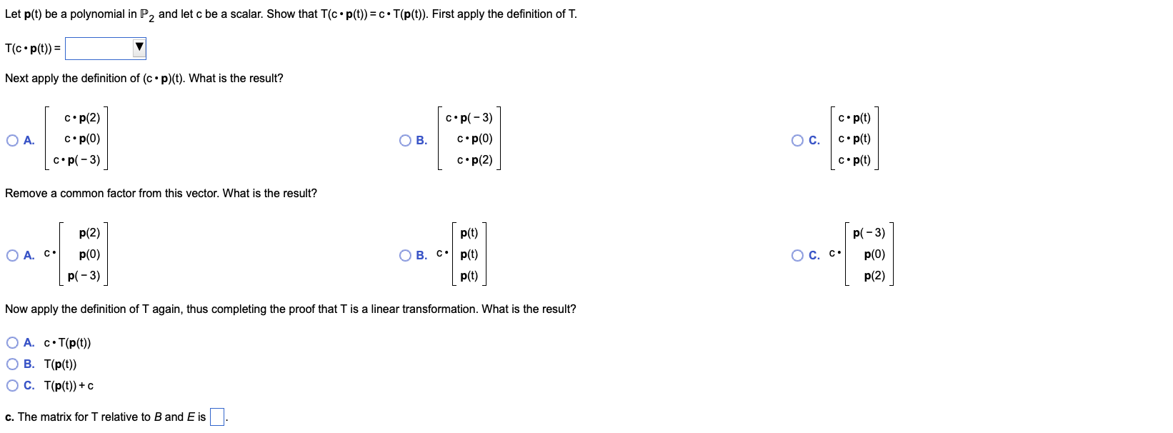 Solved Define T-P2-R3 as shown to the right. a. Find the | Chegg.com