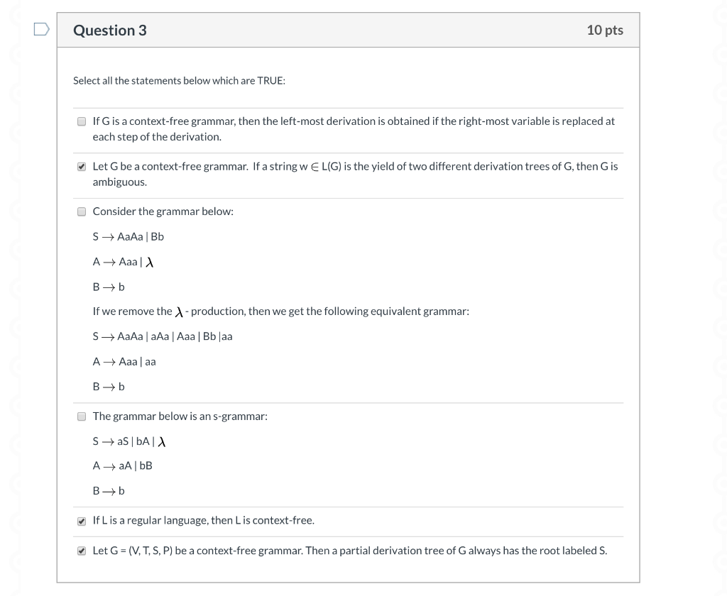 Solved 10 Pts Question 3 Select All The Statements Below 