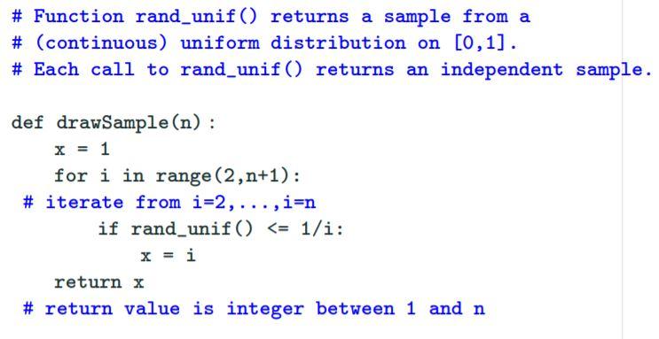 Solved 1. what is the probability that drawsample(2) returns | Chegg.com