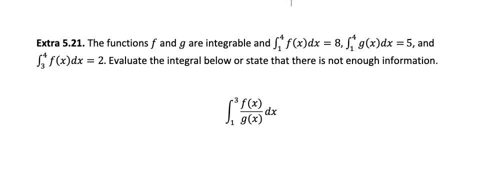Solved Extra 5.21. The functions f and g are integrable and | Chegg.com