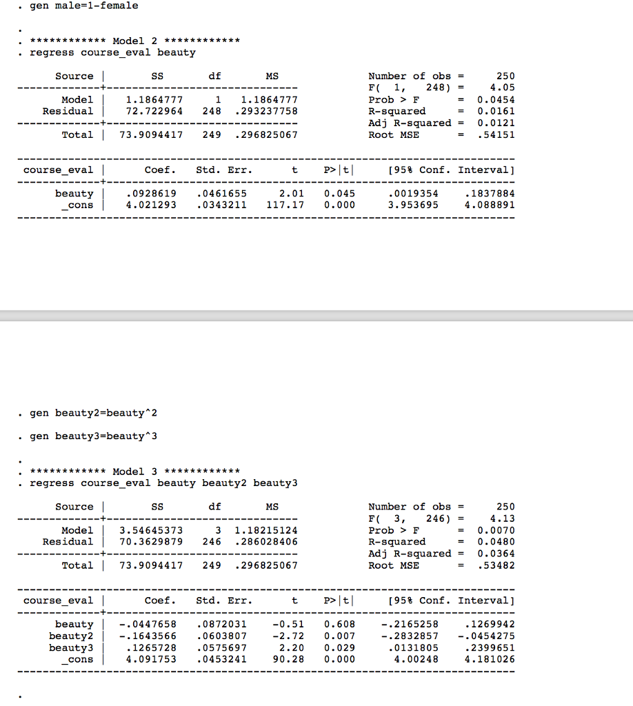 Solved .Sum Variable | Obs Mean Std. Dev Min Max minority | Chegg.com