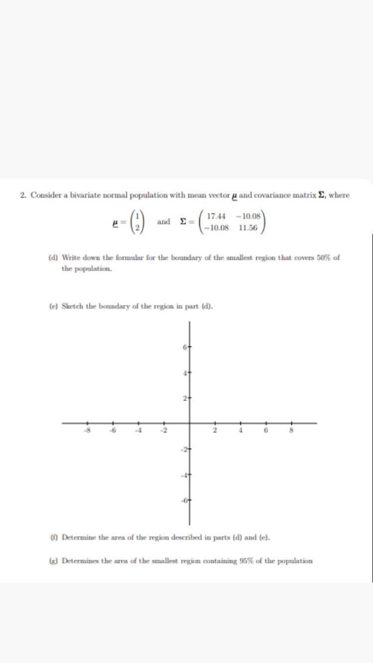2 Consider A Bivariate Normal Population With Mean