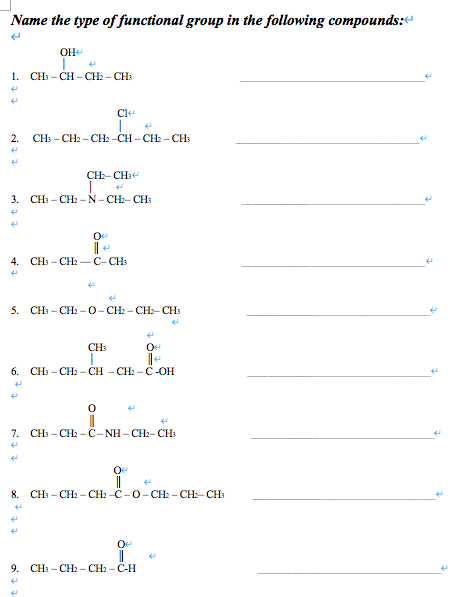 Solved Name the type of functional group in the following | Chegg.com