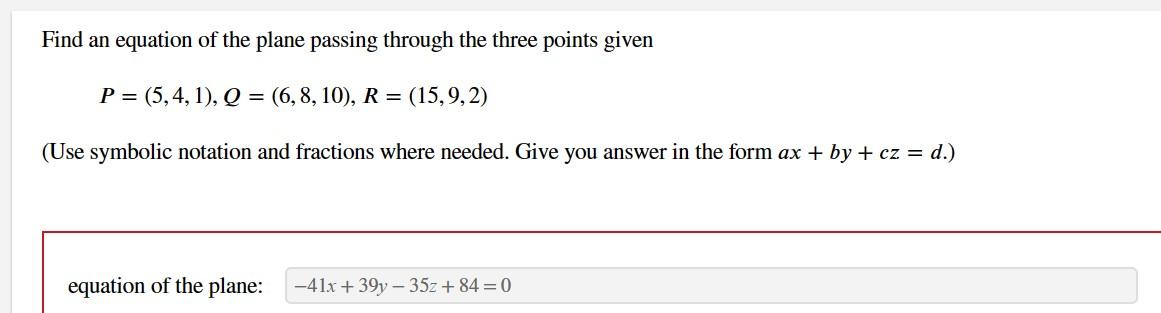 Solved Find An Equation Of The Plane Passing Through The