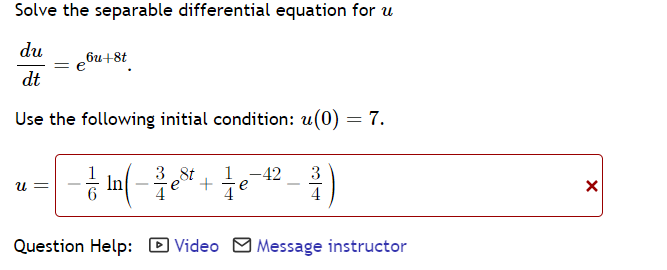 Solved Solve the separable differential equation for | Chegg.com