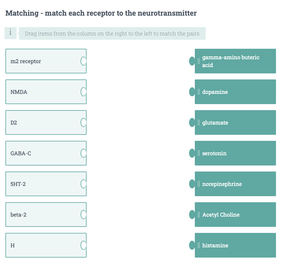 Solved Matching - match each receptor to the | Chegg.com