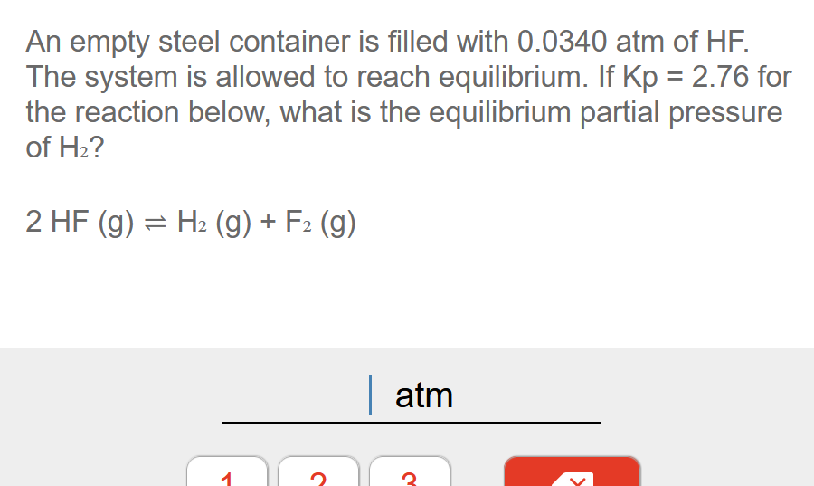 Solved An empty steel container is filled with 0.0340 atm of | Chegg.com