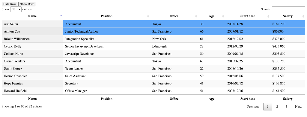 Solved When I selected the first 2 ROWS and click hide is | Chegg.com