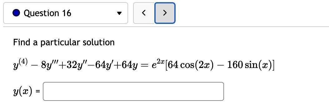 Solved Find a particular solution | Chegg.com