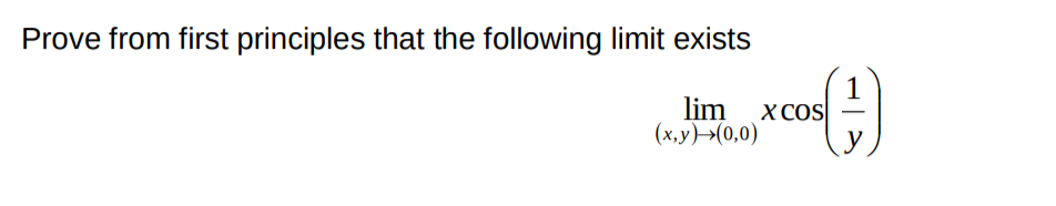 Solved Prove from first principles that the following limit | Chegg.com