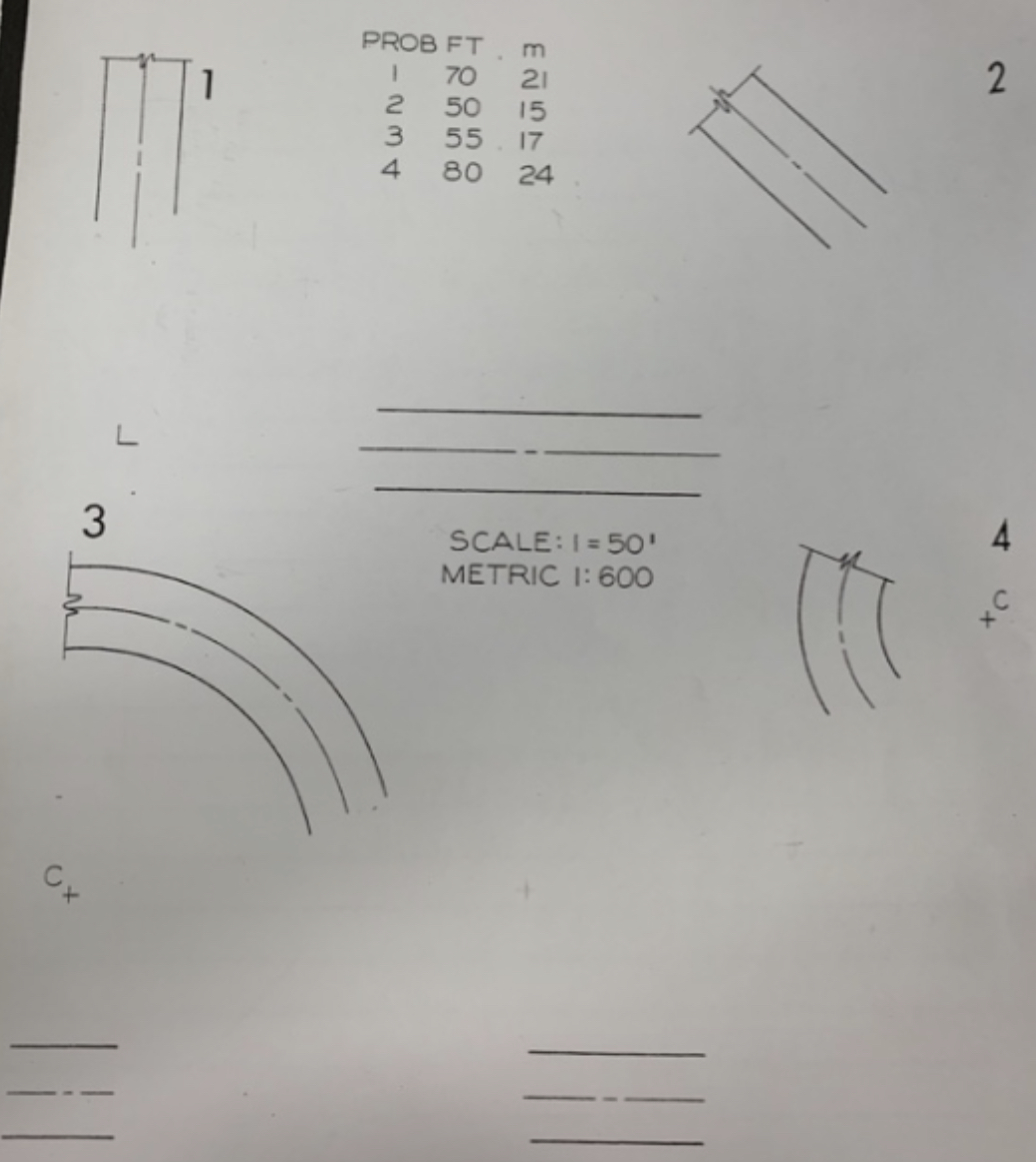 Construct arcs tangent to the road segments using the | Chegg.com