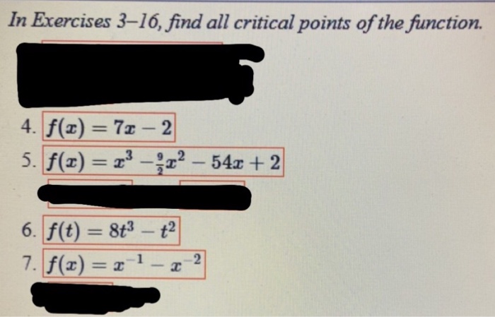 Solved In Exercises 3-16,find all critical points of the | Chegg.com