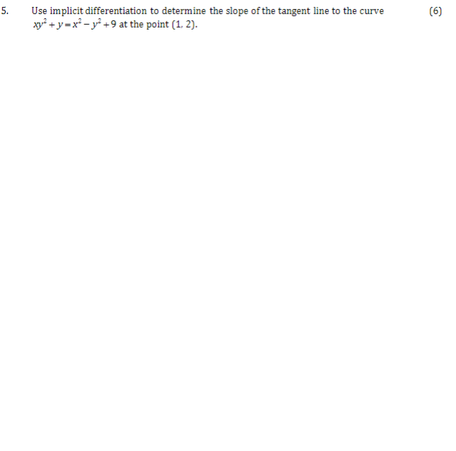 Solved Use implicit differentiation to determine the slope | Chegg.com