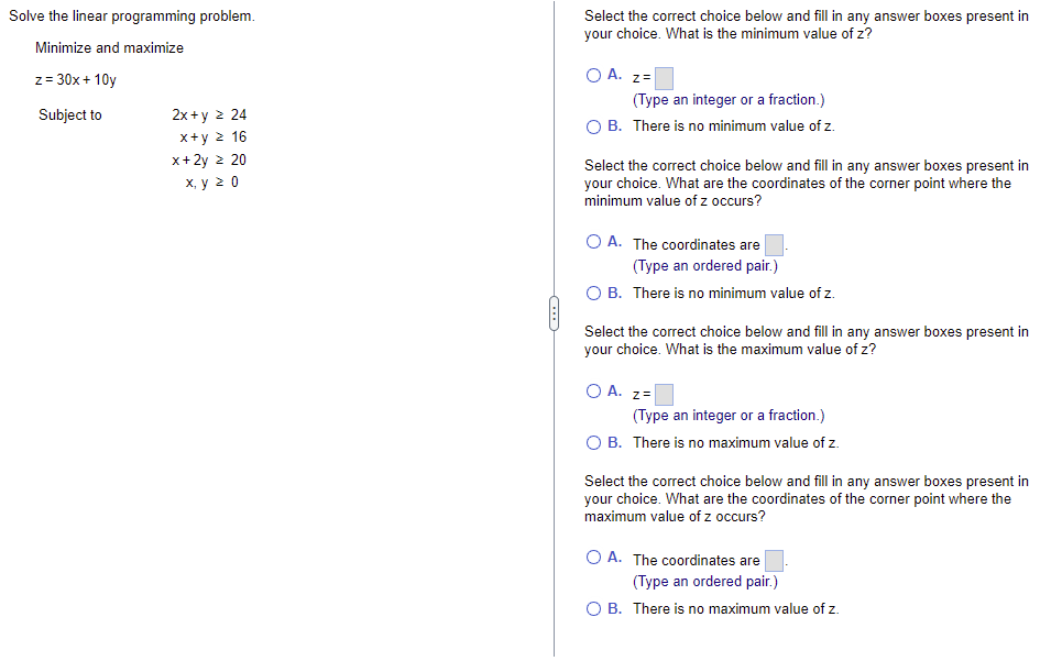 Solved Solve the linear programming problem. Minimize and | Chegg.com
