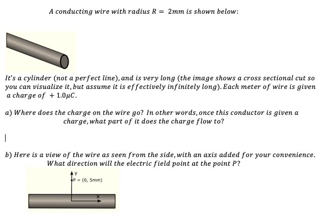 Solved A conducting wire with radius R = 2mm is shown below: | Chegg.com