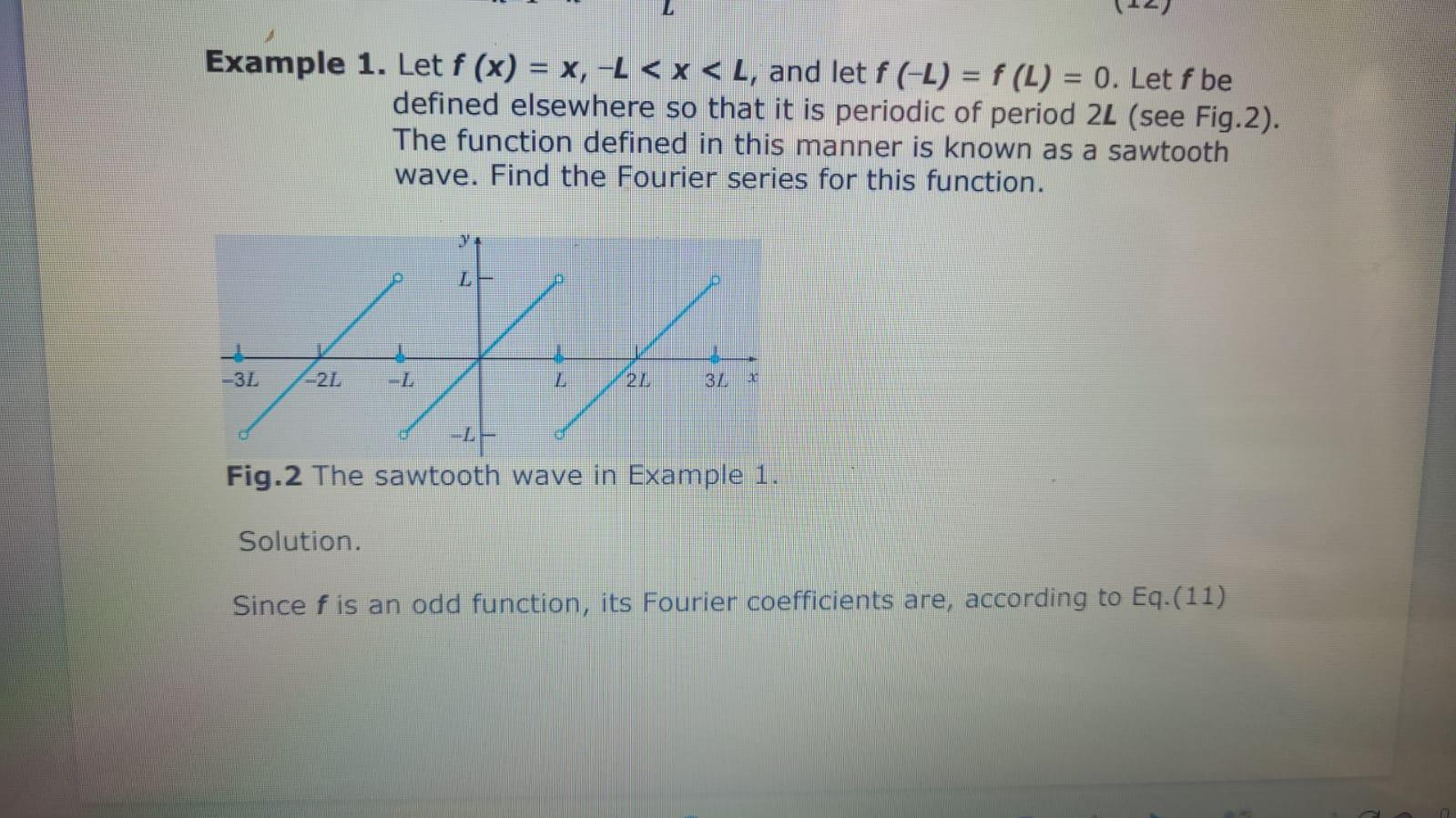 Solved Example 1. Let f (x) = x, -L | Chegg.com