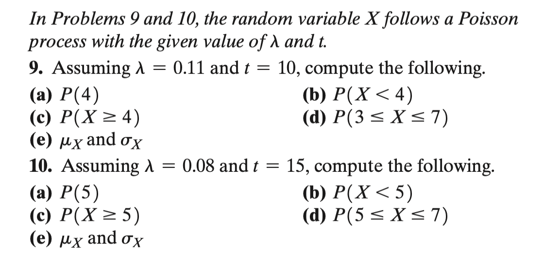 Solved In Problems 9 And 10 The Random Variable X Follows A 9543