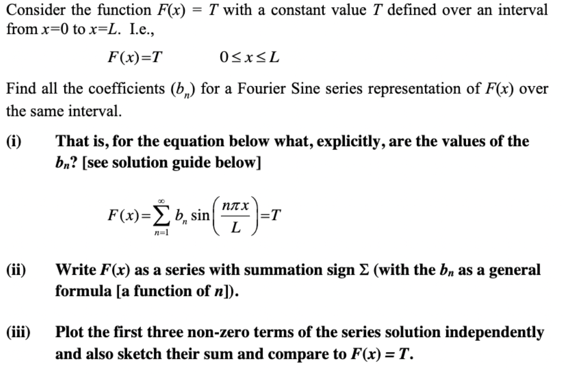 Solved Consider the function F(x)=T with a constant value T | Chegg.com