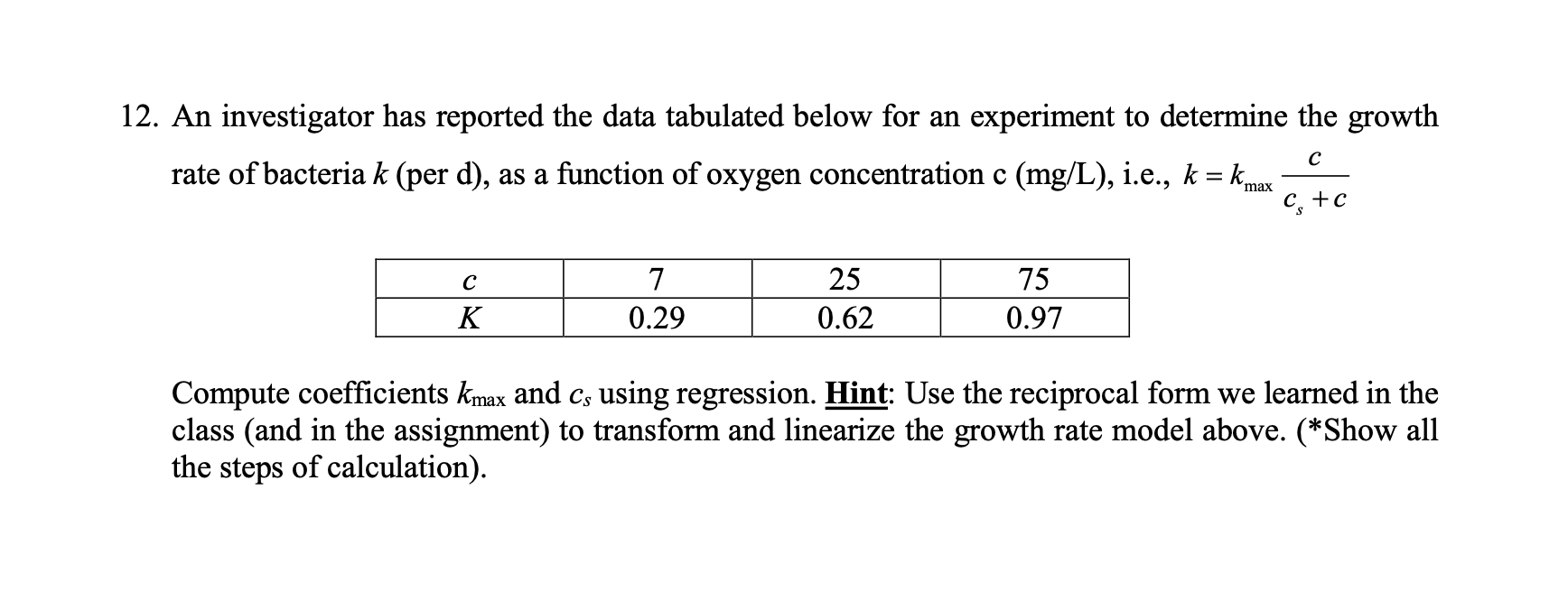 Solved 12. An investigator has reported the data tabulated | Chegg.com