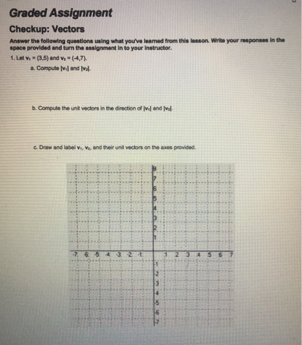 Solved Graded Assignment Checkup Vectors Answer The