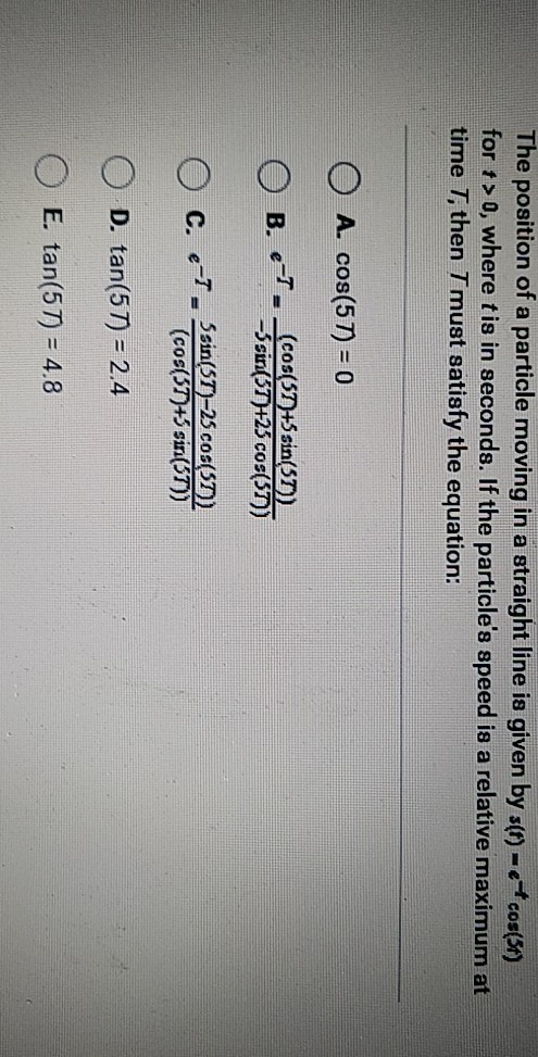 Solved The position of a particle moving in a straight line | Chegg.com
