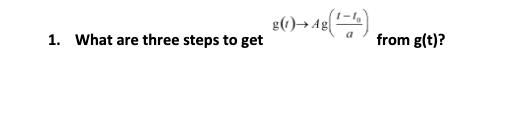Solved gt)→ Ag 1. What are three steps to get from g(t)? | Chegg.com