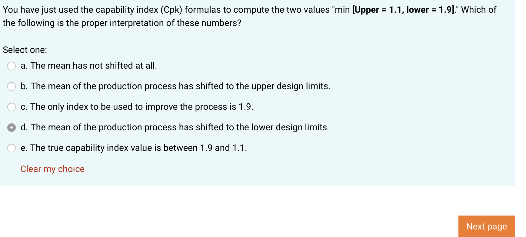 Solved You have just used the capability index (Cpk) | Chegg.com