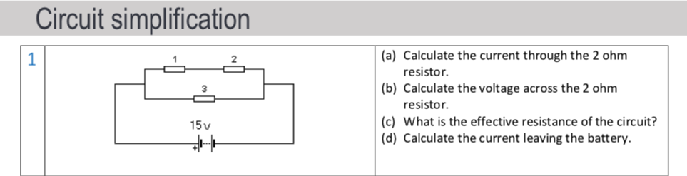 Solved Circuit simplification (a) Calculate the current | Chegg.com