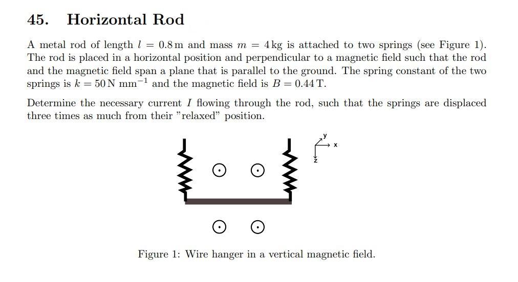 Solved 45. Horizontal Rod A metal rod of length = 0.8 m and | Chegg.com