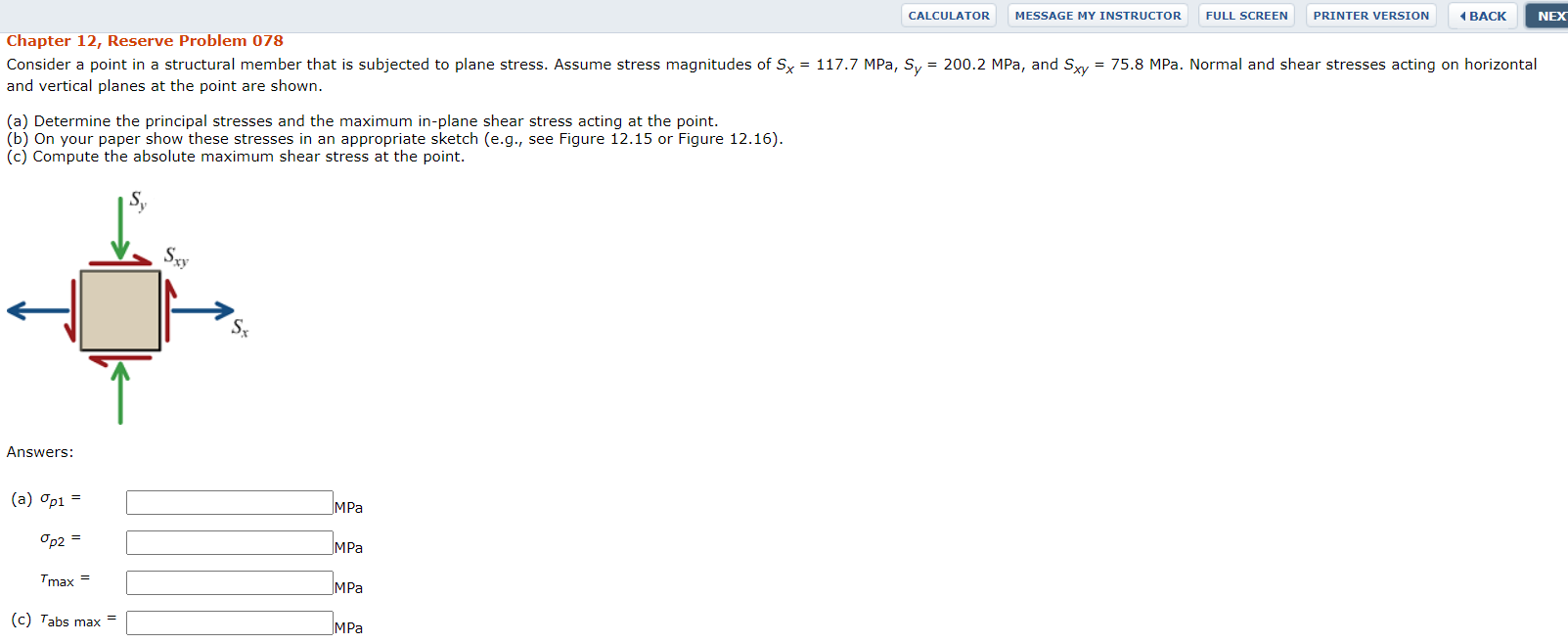 Solved CALCULATOR MESSAGE MY INSTRUCTOR FULL SCREEN PRINTER | Chegg.com