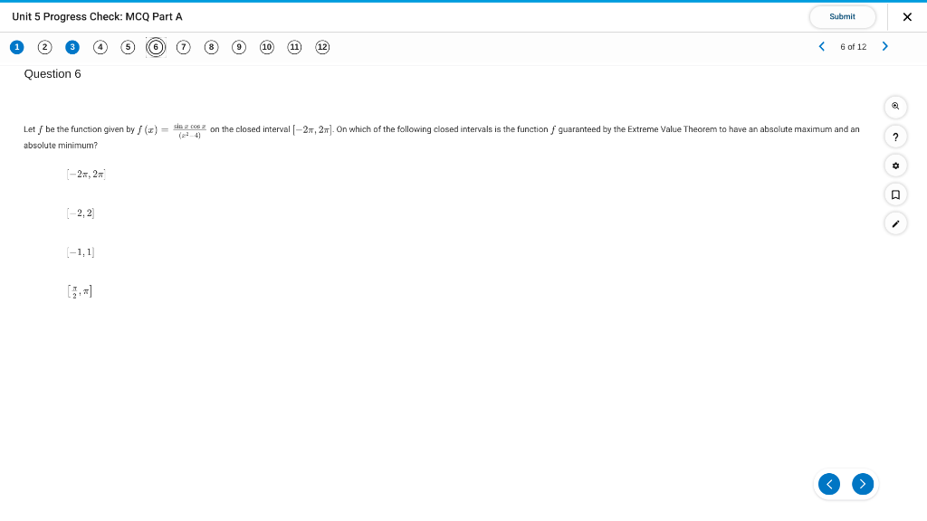 Solved Unit 5 Progress Check: MCQ Part A Submit х 11 12 5 of | Chegg.com