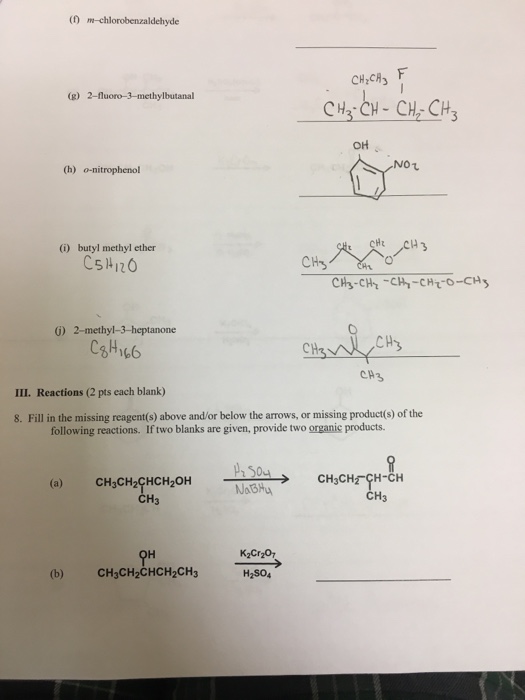 Solved () m-chlorobenzaldehyde (g) 2-fluoro-3-methylbutanal | Chegg.com