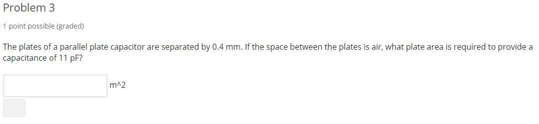 Solved Problem 3 1 point possible (graded) The plates of a | Chegg.com