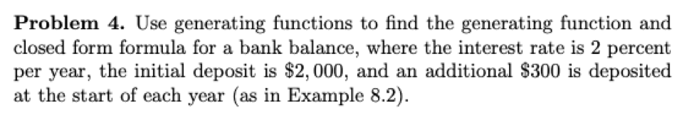 Solved use generating functions to find the generating | Chegg.com