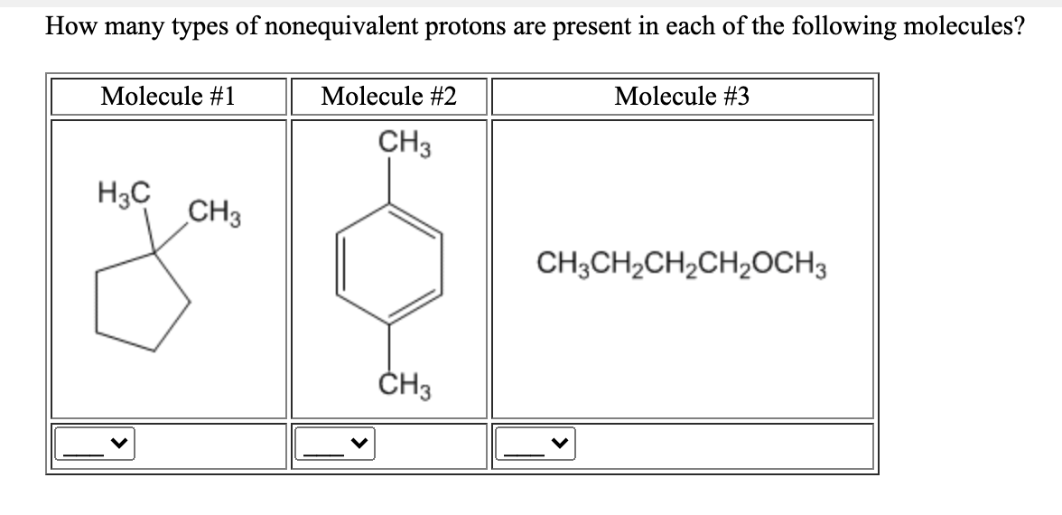 Solved How many types of nonequivalent protons are present | Chegg.com