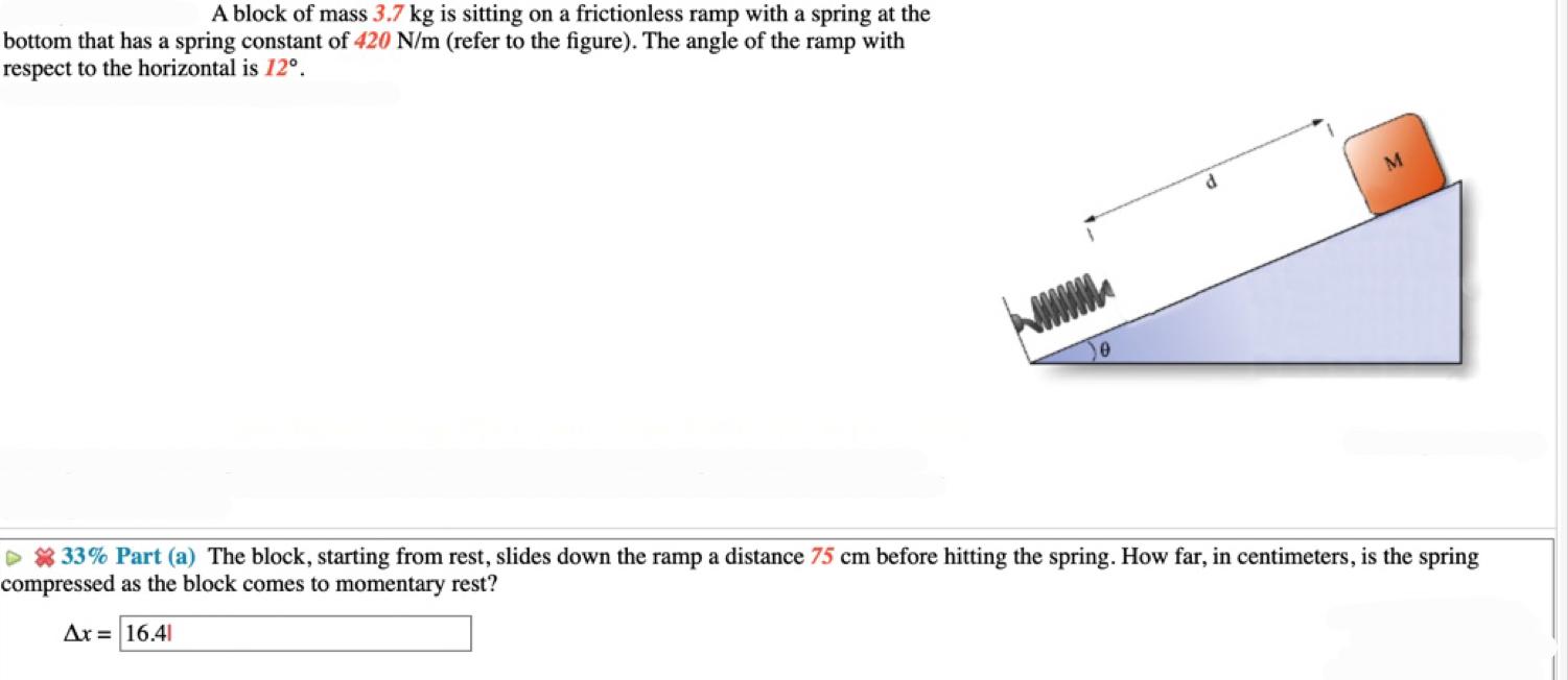 Solved A block of mass 3.7 kg is sitting on a frictionless | Chegg.com