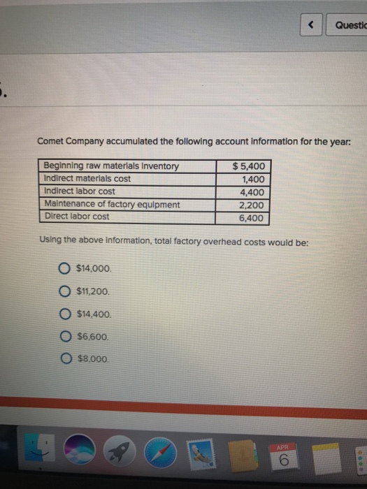 Comet Company Accumulated The Following Account Information For The Year Wallpaper For Desktop