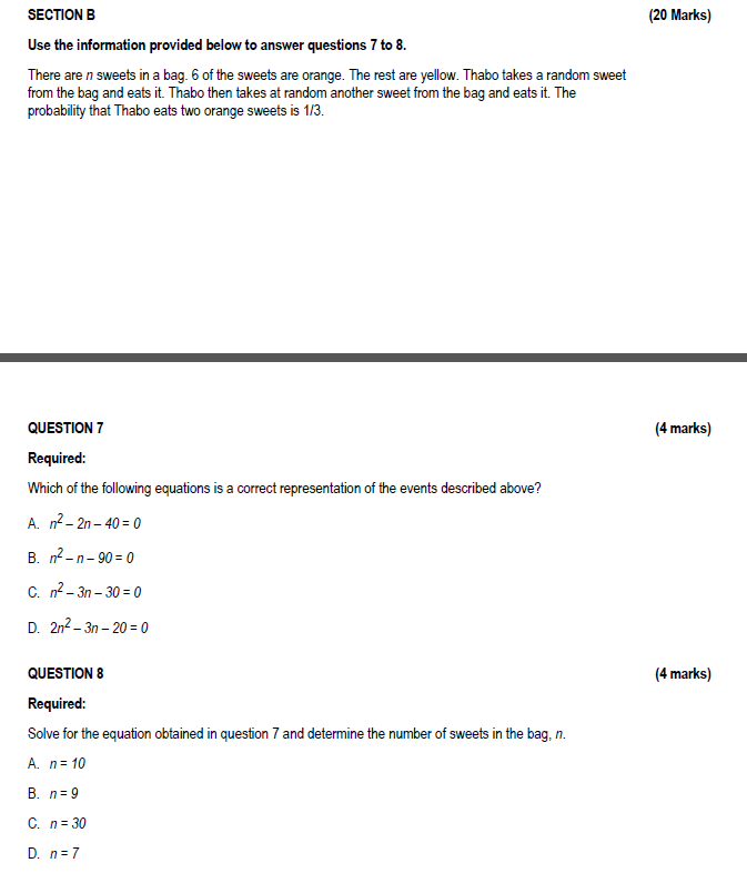 Solved SECTION B (20 Use the information provided below to | Chegg.com